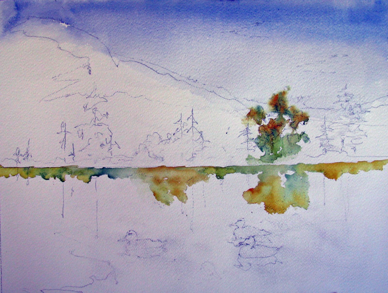 witte's end studio: new project: landscape/waterscape in the fall