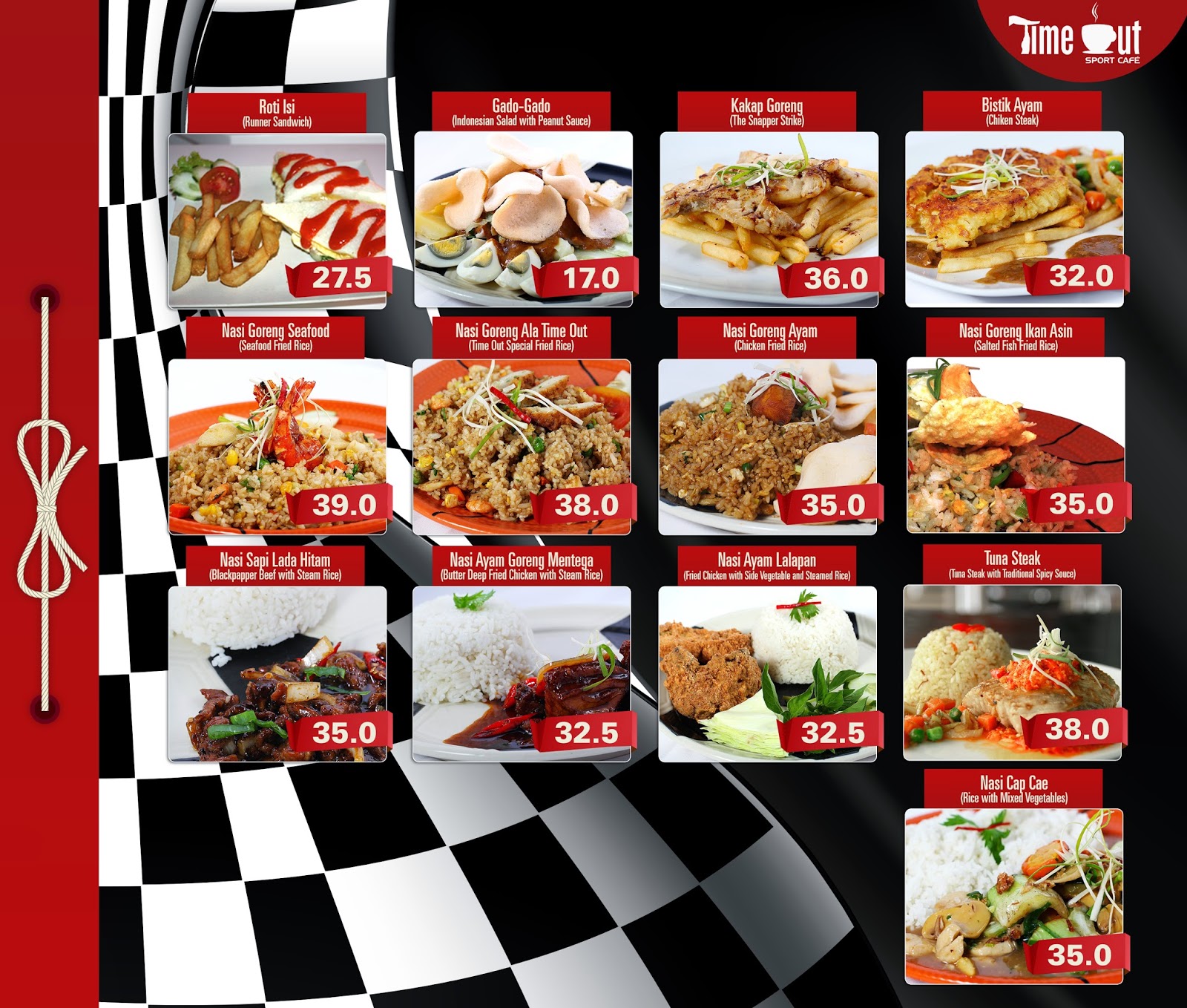 Time out sport cafe di manado: Menu Time Out Sport Cafe