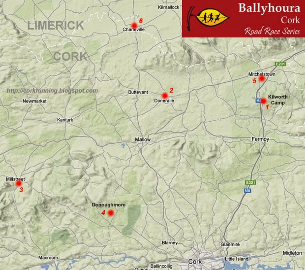 Map for the Ballyhoura Cork Series...