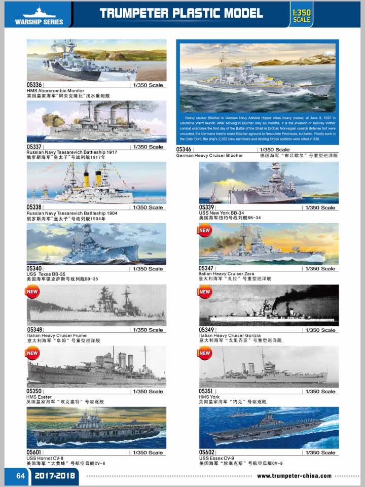 The Modelling News: Trumpeter’s Catalogue & new items of 2017-2018