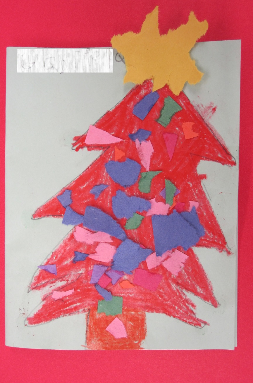Teacher Ink: Christmas Card Craft - Torn Paper Art Tree