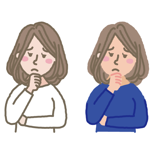 首をかしげる20代女性 無料イラスト素材集|イラスト研究所