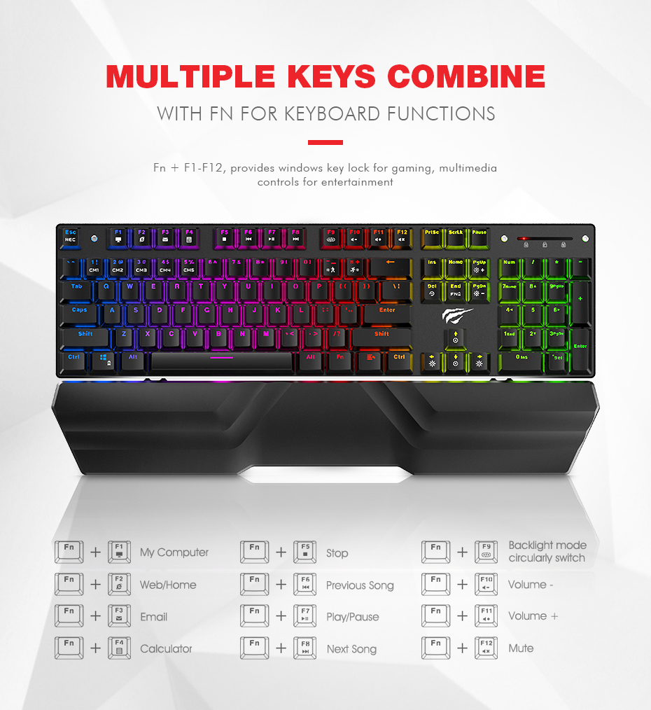 TECH STORE: HAVIT Mechanical Keyboard Russian English 104 Keys Blue ...