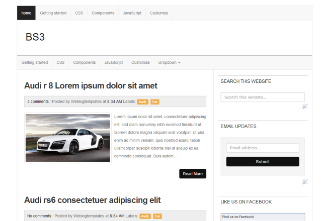 Template Blogger Simple Responsive dengan Bootstrap - Blog Romeltea