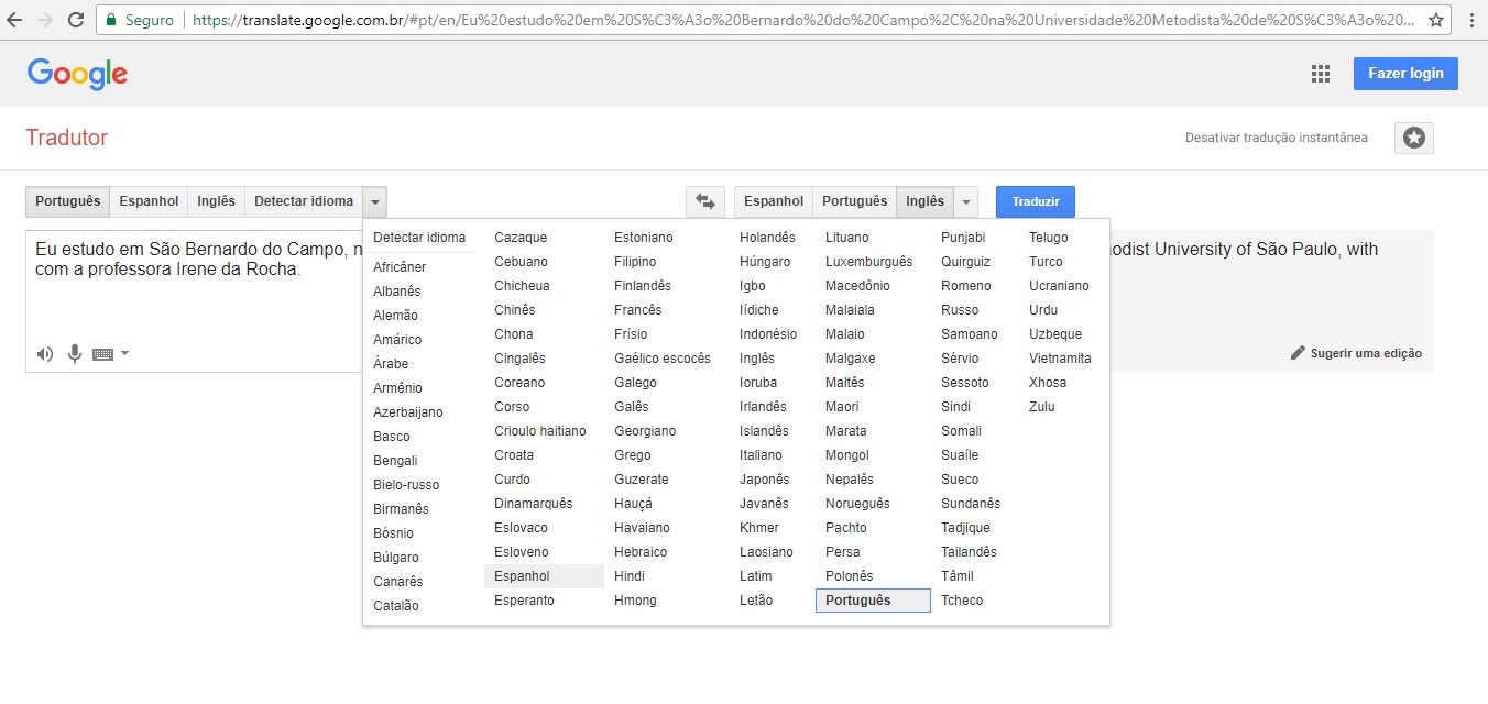 OFICINA DE APLICATIVOS: GOOGLE TRANSLATE OU GOOGLE TRADUTOR