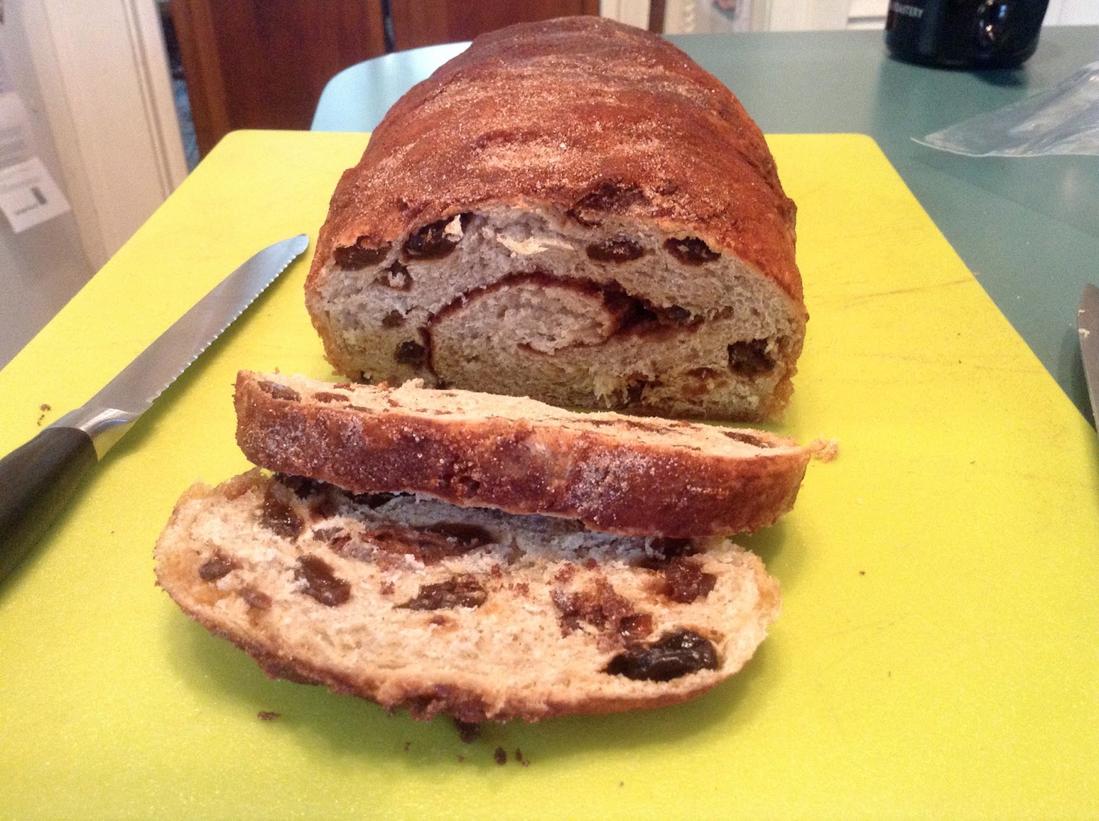 megbakes: Sugar Coated Cinnamon Raisin Swirl Bread