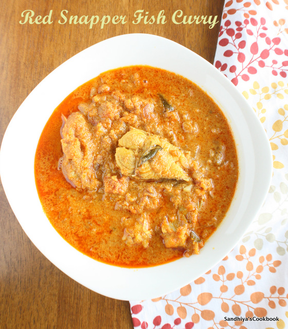 Sandhiya's Cookbook: Red Snapper Fish Curry | Sankara Meen Kuzhambu ...