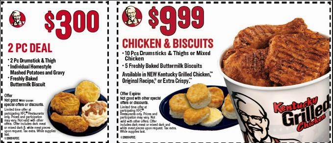 KFC Printable Coupons May 2018