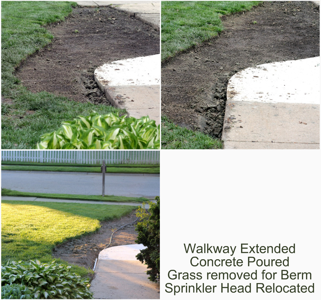 WIP by DIY'ers making a new Berm and Sidewalk - Grateful Prayer ...