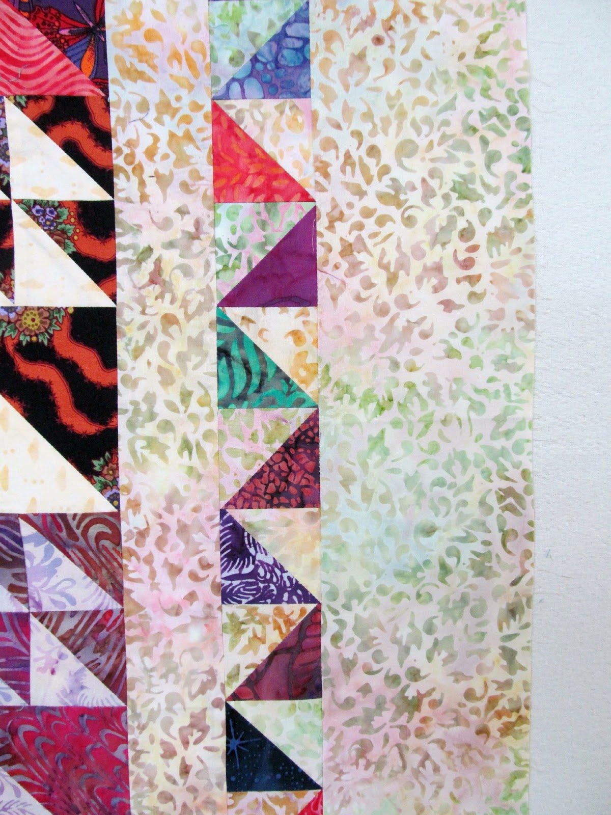 Exuberant Color : Last border on, finished quilt top...........