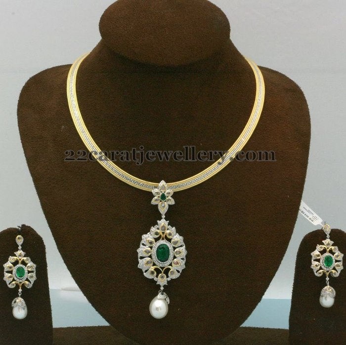 Simple Diamond Locket Chain - Jewellery Designs