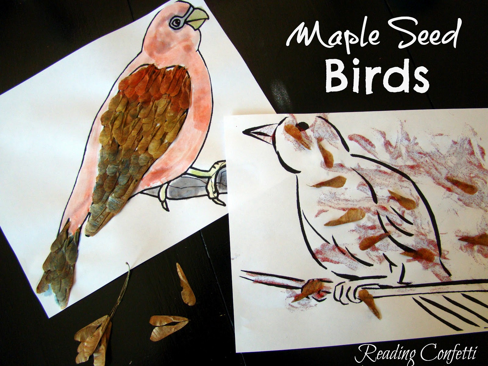 Maple Seed Birds {Nature Collage} ~ Reading Confetti