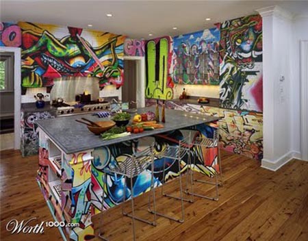 Mural design graffiti on Home room at Graffiti Art Design