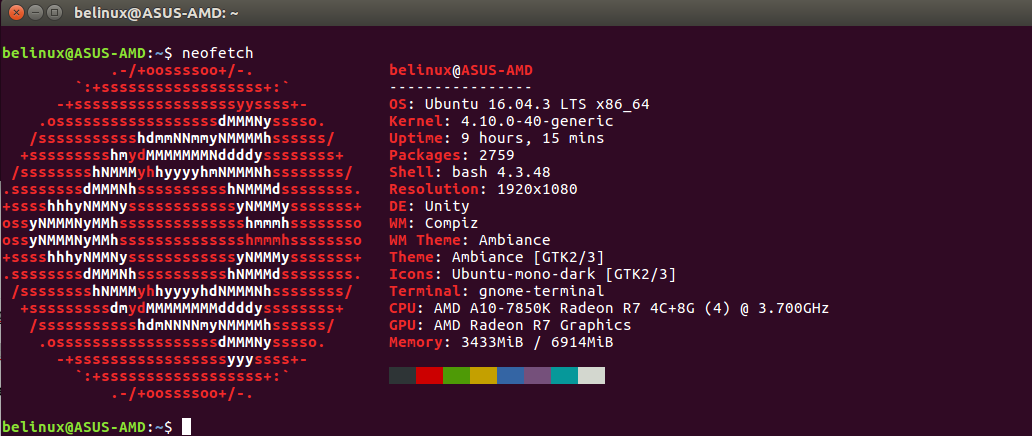 Ubuntu Linux: Neofetch un script que nos mostrará información de nuestro Linux