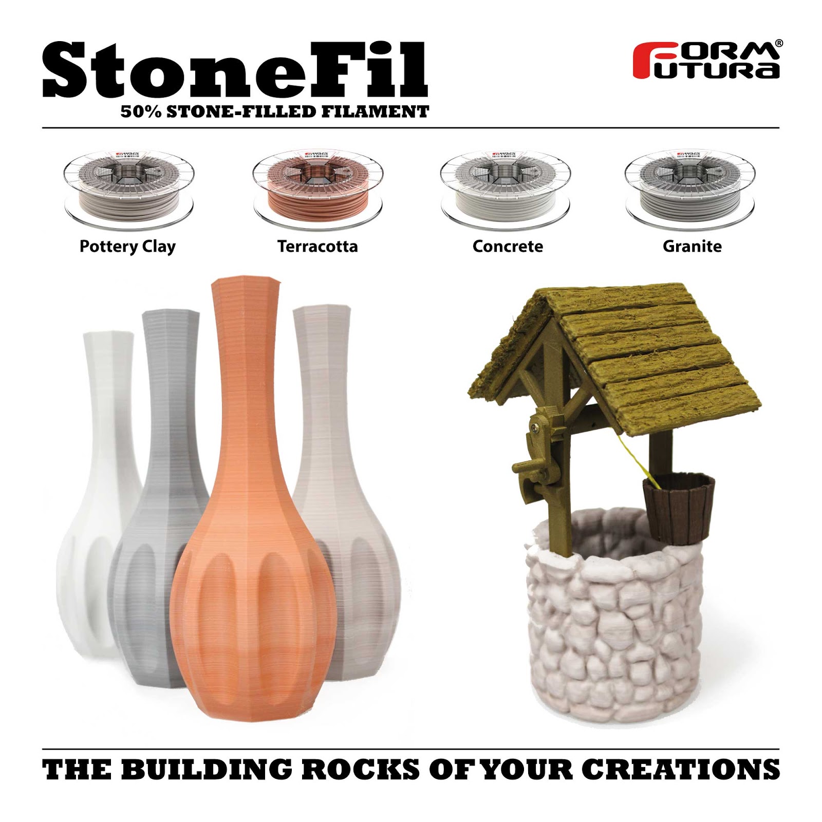 STONEFILL IL NUOVO FILAMENTO PER STAMPA 3D FDM DA FORMFUTURA CHE SIMULA ...