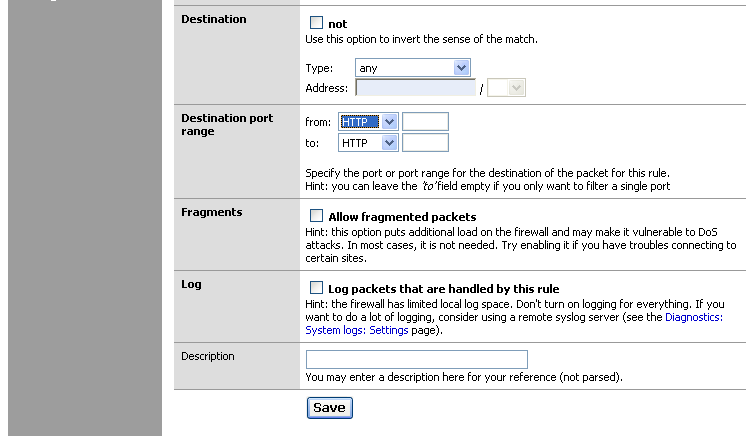 Administración de Redes: Firewall mOnOwall