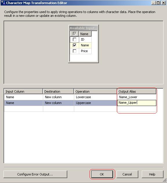 SSIS: CHARACTER MAP TRANSFORMATION