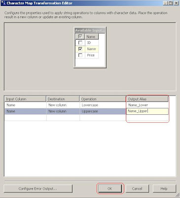 SSIS: CHARACTER MAP TRANSFORMATION