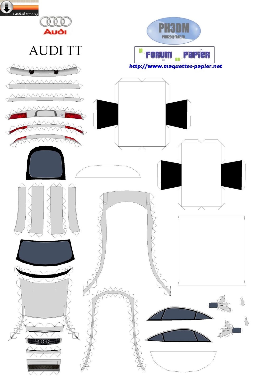 SP. Papel Modelismo: PaperCraft - Audi TT Quattro