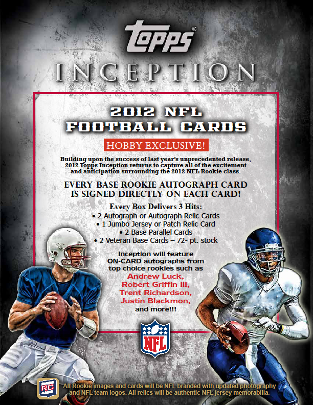 South Bay Baseball Cards: 2012 Topps Inception Football Hobby Box