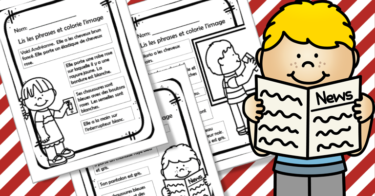 la classe de caro.: Activité de lecture Lis et colorie -L’ÉCOLE #2