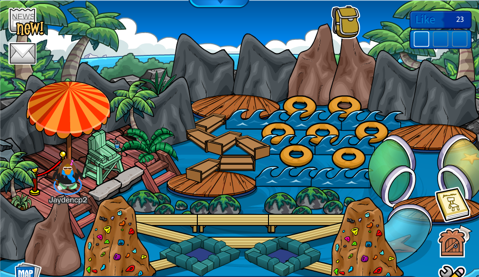 Club Penguin Igloo Ideas: Ocean Obstacle Course by JaydenCP