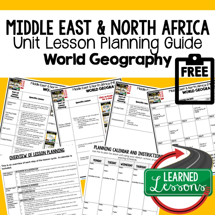 World Geography Lesson Plan Guides, World Geography Pacing Guide, World ...