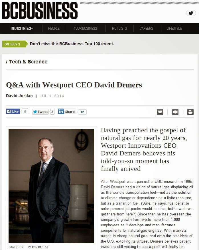 fuel for thought: Q&A with Westport CEO David Demers - BCBusiness Magazine