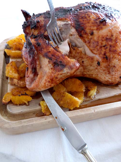 horneAndo Algo: pollo al horno con miel, jengibre y naranjas
