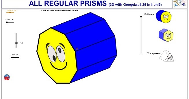 GEOGEBRA FOR ALL: ALL REGULAR PRISMS (3D with Geogebra4.25)