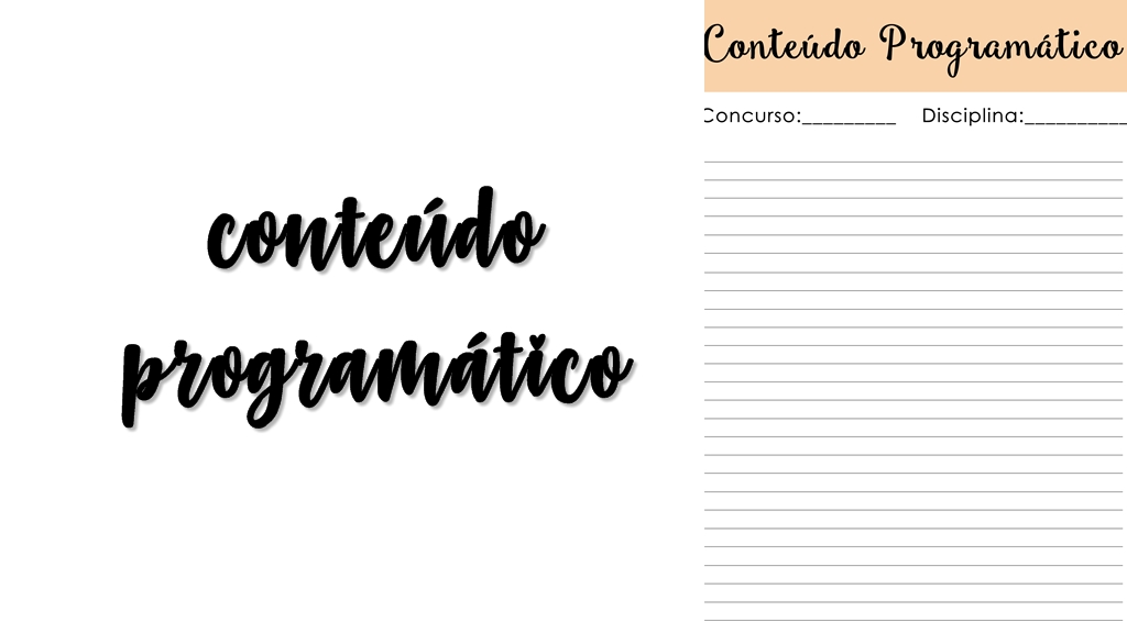 {PLANNER} Insert de CONTEÚDO PROGRAMÁTICO para imprimir | @gabiofredi ...
