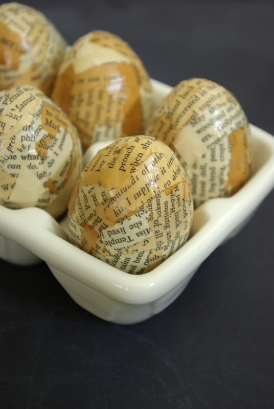 Vintage Book Page Eggs | Oleander + Palm