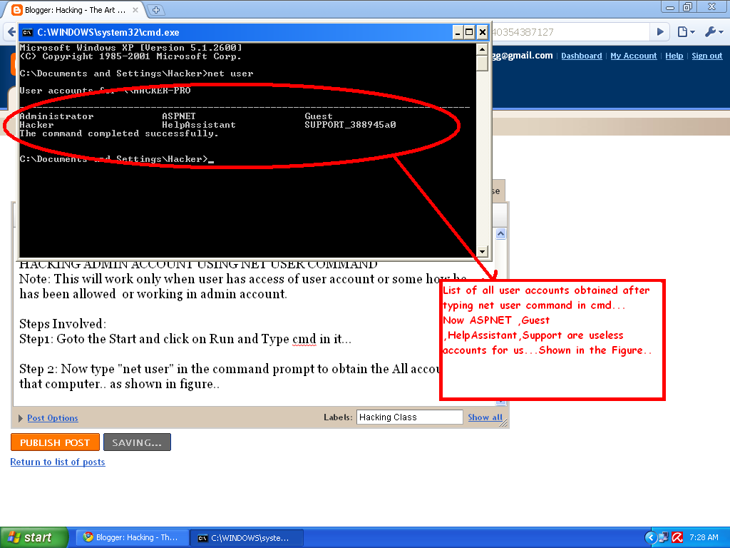 KAPIL BREAT HACKER: hacking the administrator account from user account