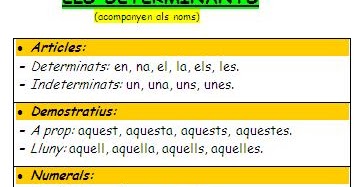 Espuig6: CLASSIFICACIÓ DELS DETERMINANTS