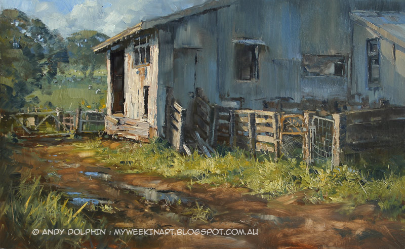 My Week in Art: Shearing shed - plein air oil painting