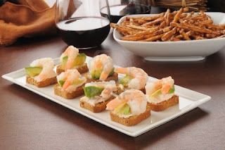 Canapes de camarones para copetin
