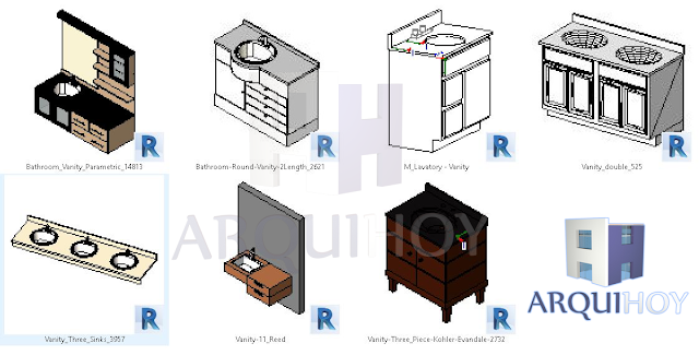 Familia mueble baño / Family furniture bathroom (RFA) | ArquiHoy-Revit