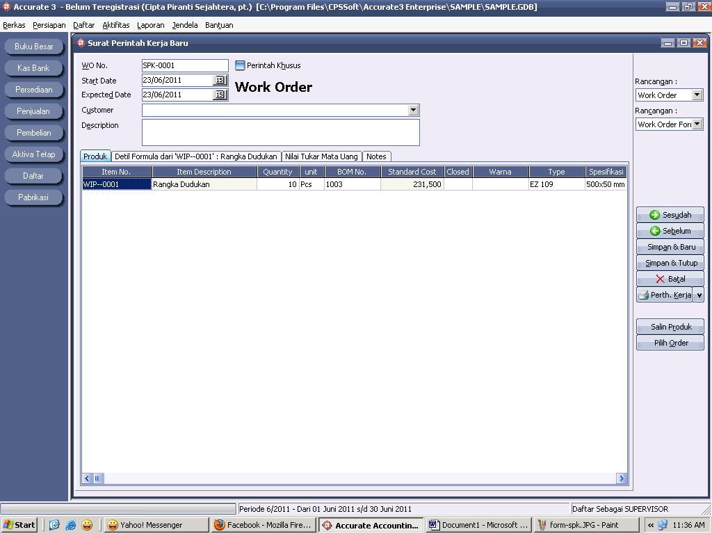Software Accurate : Cara Membuat Laporan Produksi per Shift Karyawan di ...