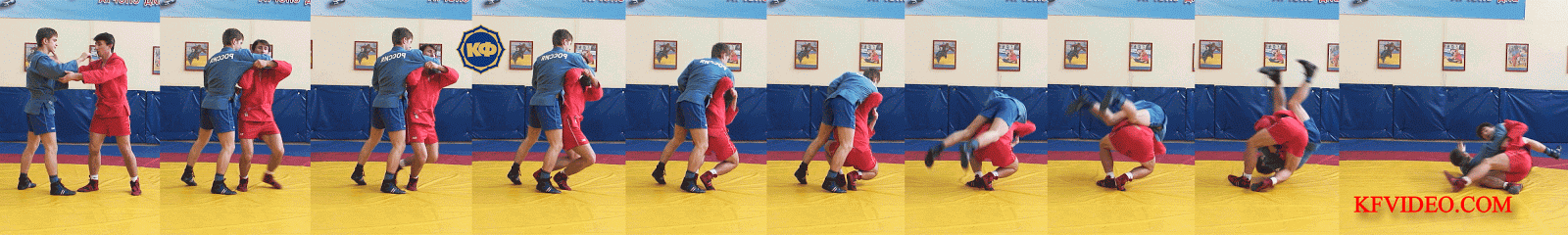Lessons of fighting sambo: Sambo wrestling posters.