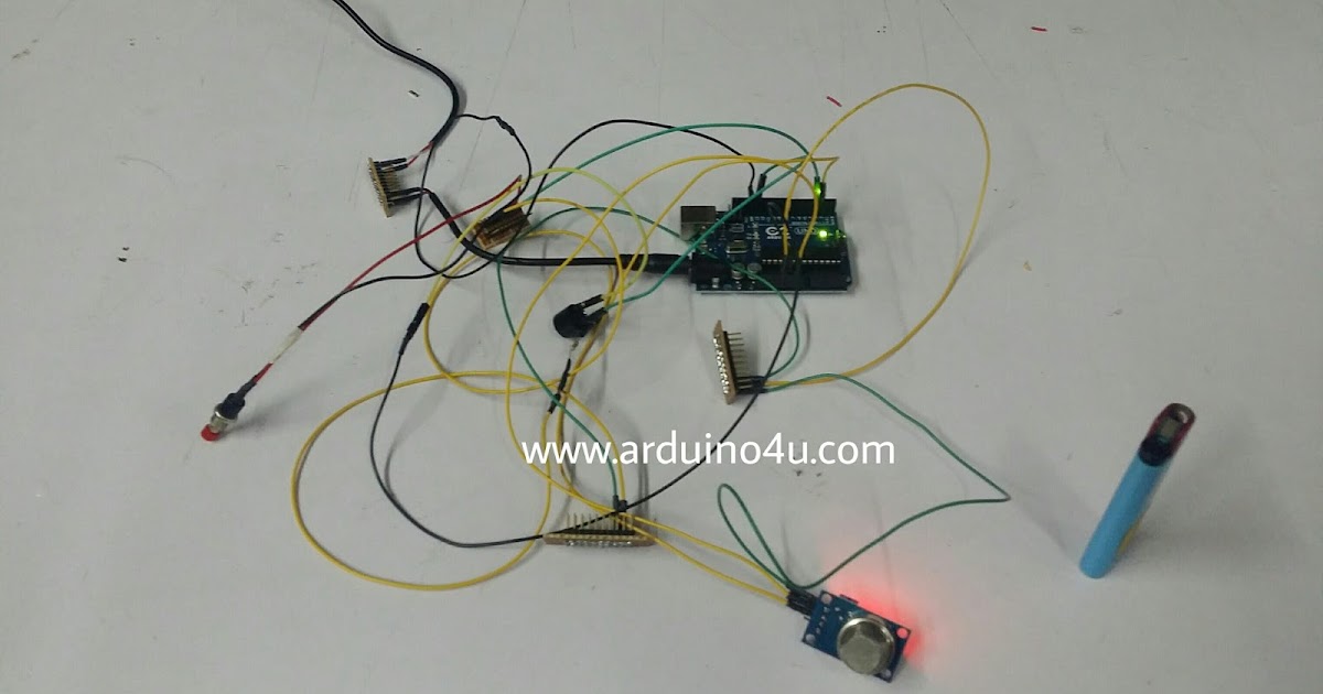 Projek Elektronik Arduino4u.com: 47.Gas leakage with buzzer alert