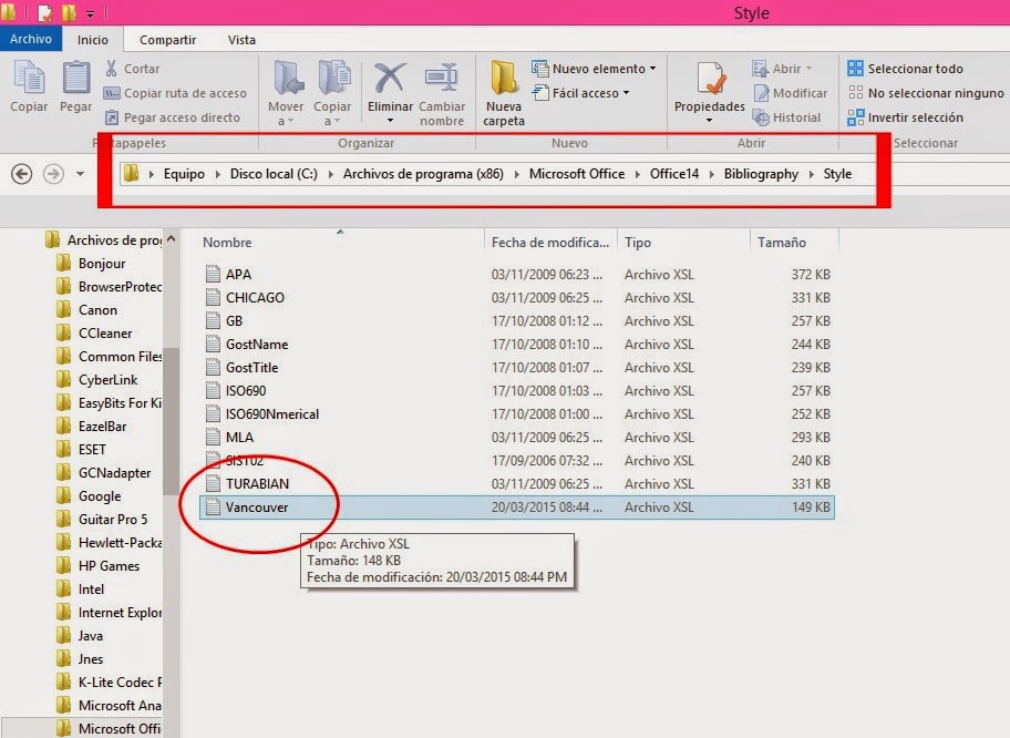 INFORMÁTICA MÉDICA 2015: Bibliografía con estilo Vancouver