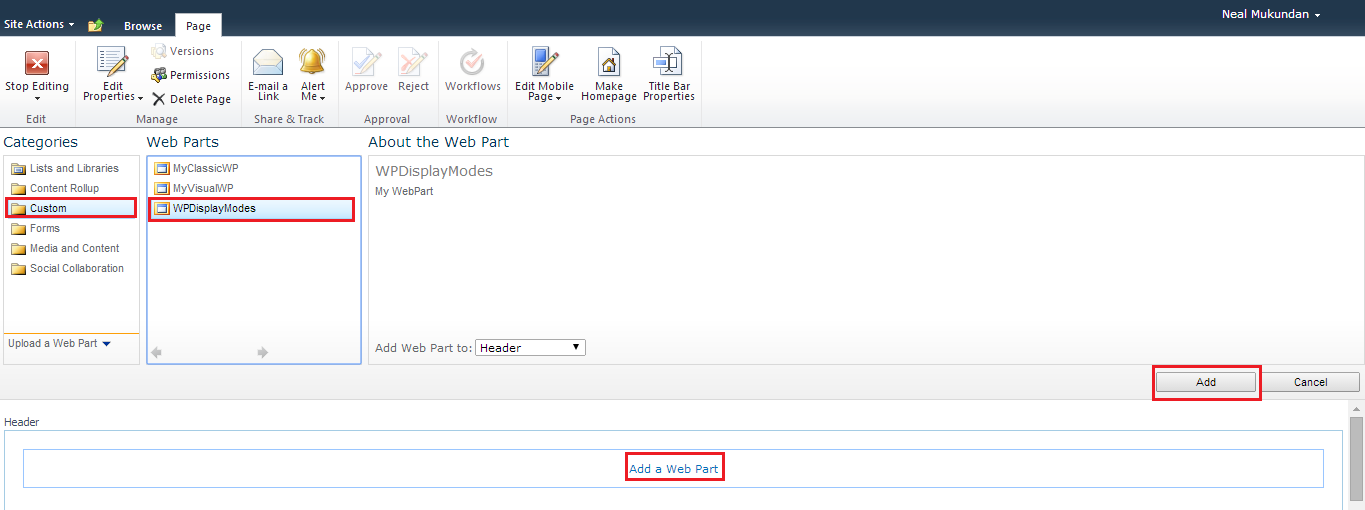 SharePoint: SharePoint 2010 - Handling page display modes in webpart