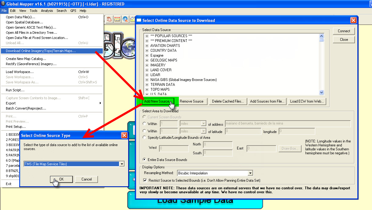 INGENIUM WORLD by Marco : Caché SASPlanet en Global Mapper