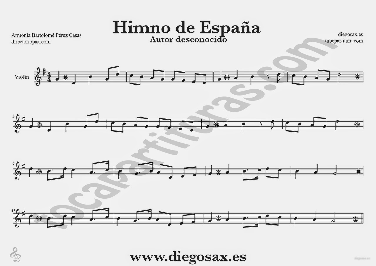 tubepartitura: Himno Nacional de España Partitura de Violín Himnos del ... tubepartitura: Himno Nacional de España Partitura de Violín Himnos del ...