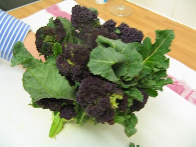 What Holt and Barbara Had for Dinner: Pork Chops and Purple Broccolini