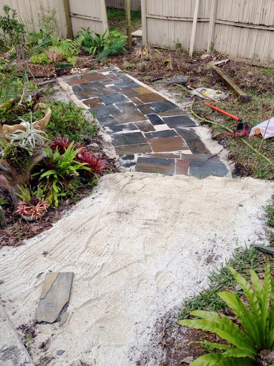 The Rainforest Garden: Before and After my Slate Path