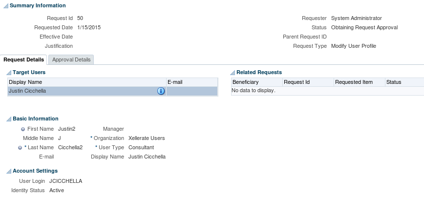 Oracle Stack: Generate Requests using OIM API