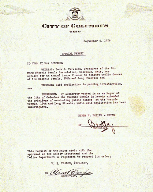 Permit for Public Dancing | Masonic Bookworm