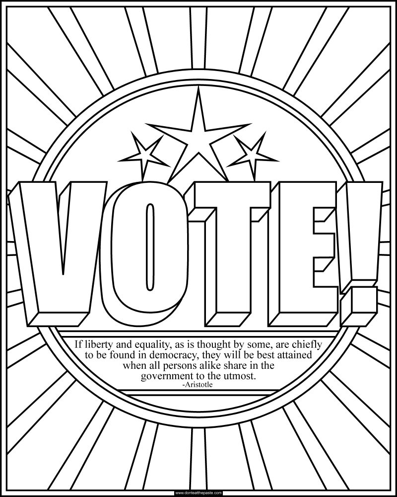 Don't Eat the Paste: Vote coloring page