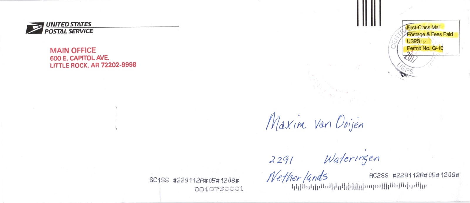 World envelope collection: United States of America - Arkansas